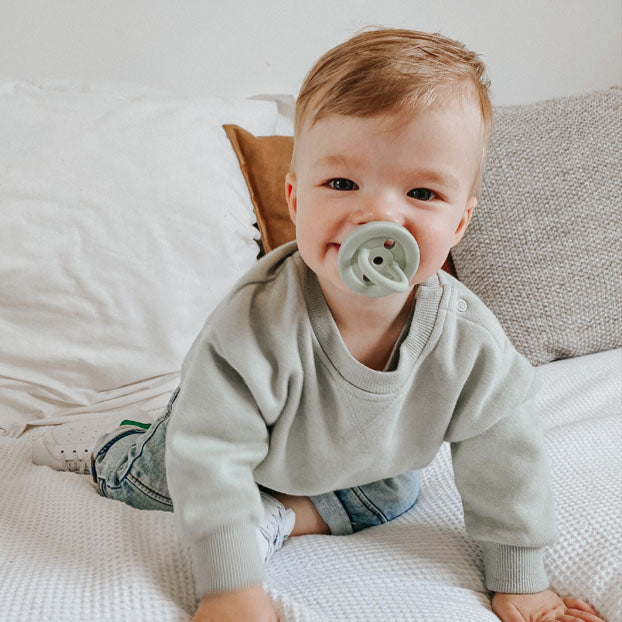 Sage Green Natural Rubber Dummy – Cub and Bear Co